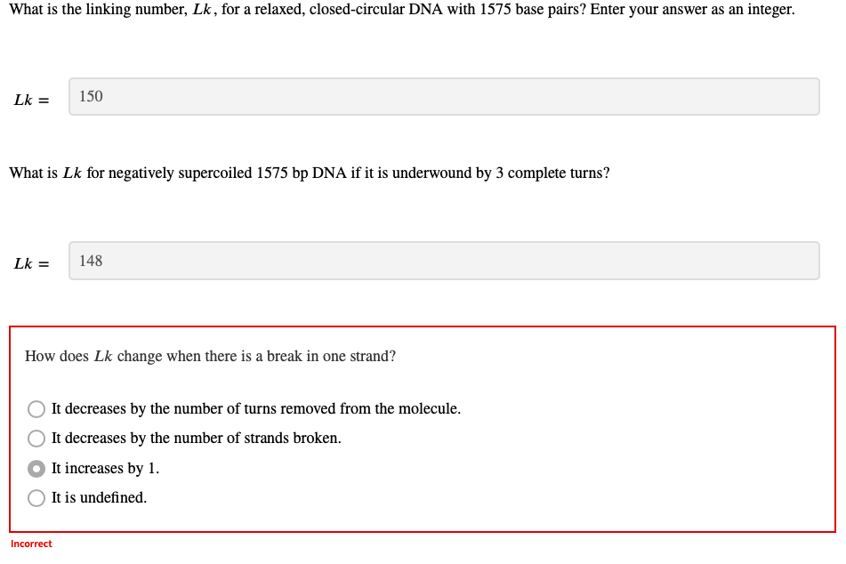 Solved What is the linking number, Lk, for a relaxed, | Chegg.com
