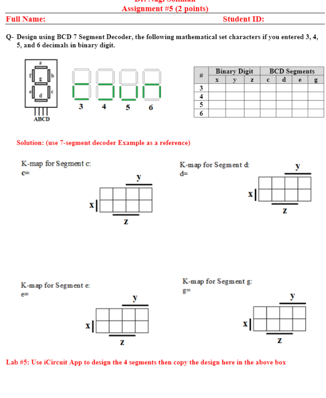 Solved Assignment #5 (2 points) Full Name: Student ID: Q- | Chegg.com