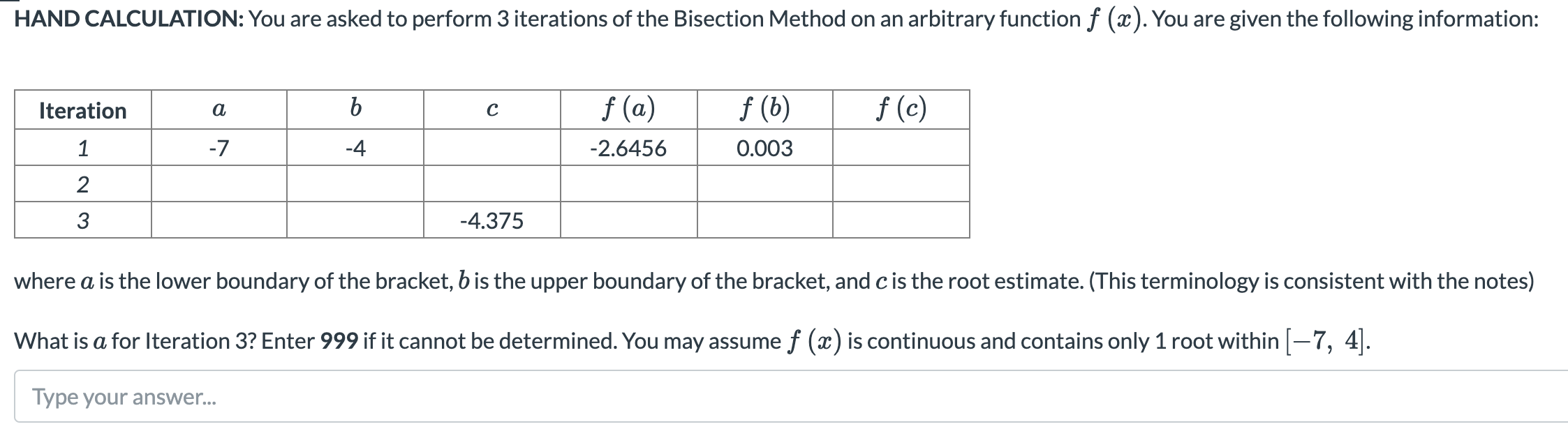 Solved HAND CALCULATION: You are asked to perform 3 | Chegg.com