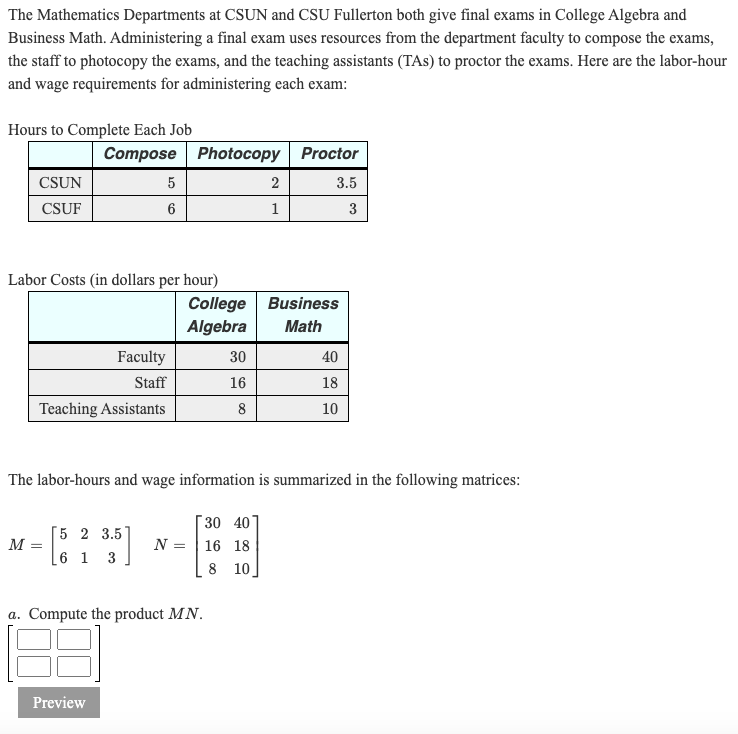 Solved The Mathematics Departments at CSUN and CSU Fullerton | Chegg.com