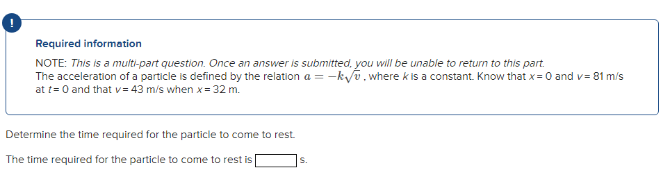 Solved Required information NOTE: This is a multi-part | Chegg.com