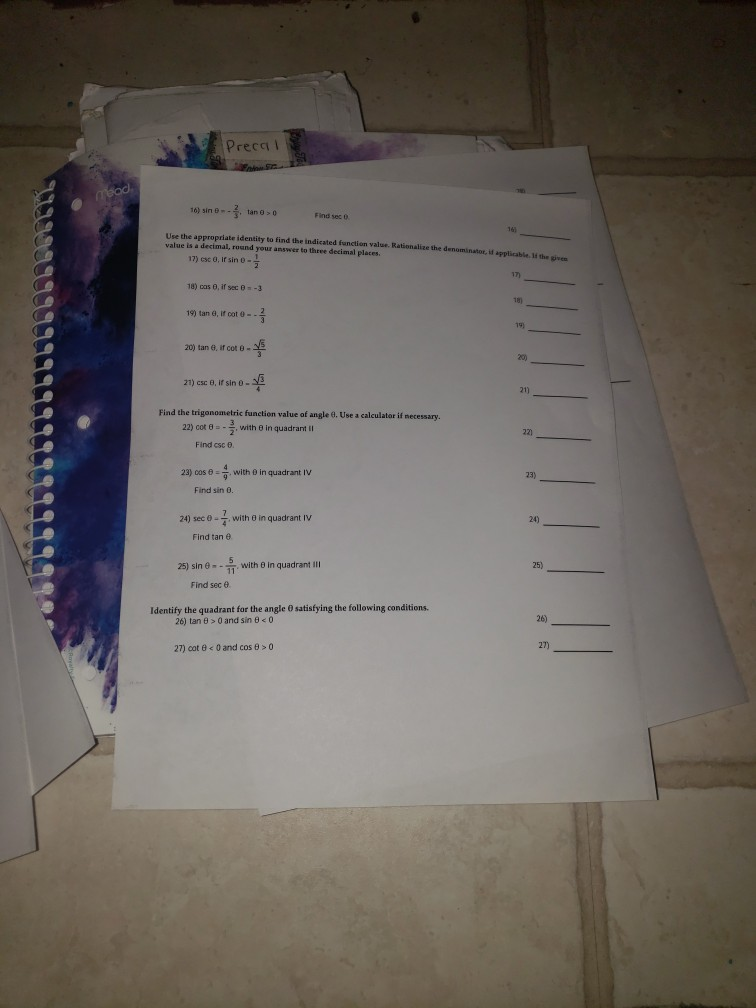 Solved Test Review Precalculus-Identities Test Review SHORT | Chegg.com
