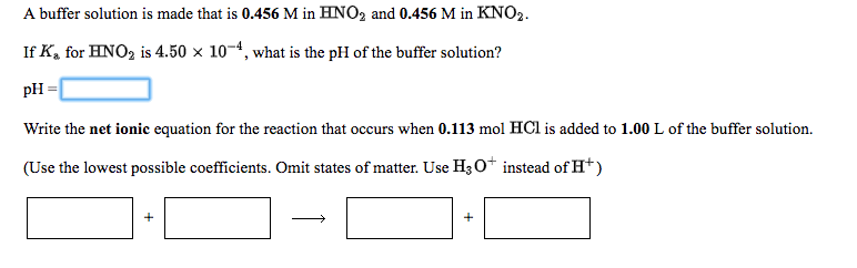 Solved A buffer solution is made that is 0.456 M in HNO2 and | Chegg.com