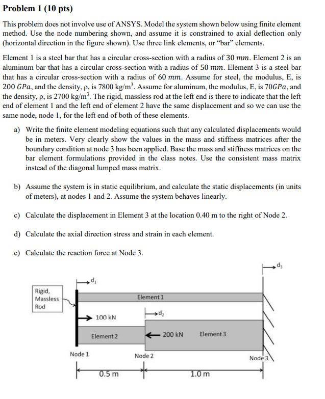 Solved Problem 1 (10 pts) This problem does not involve use | Chegg.com