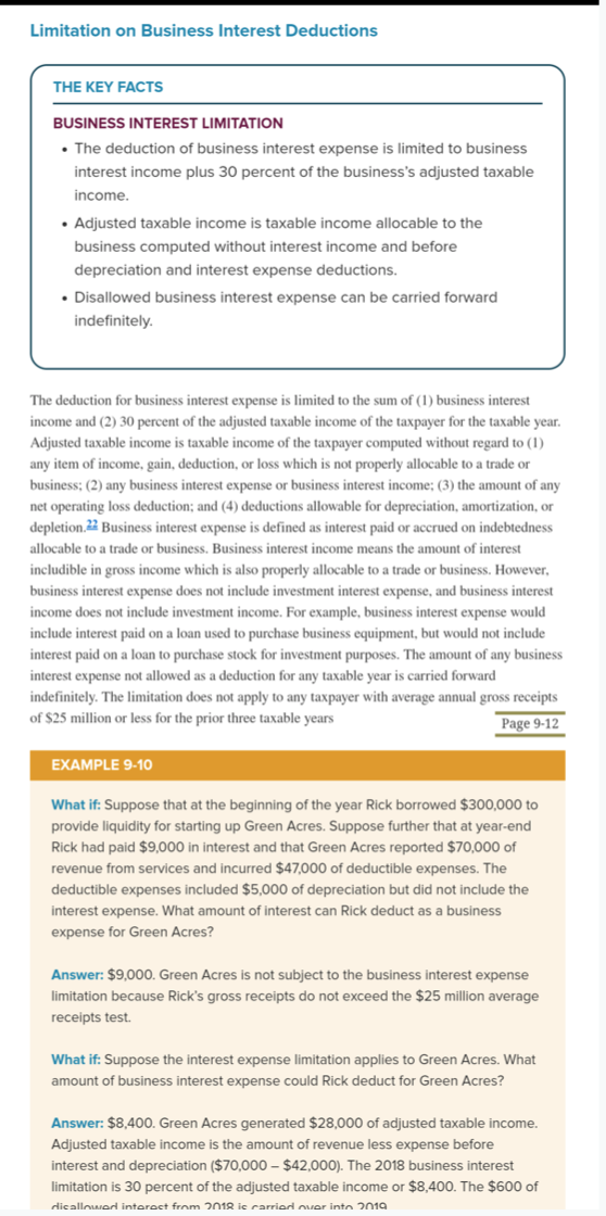 Solved For a business with no interest income, what is the | Chegg.com