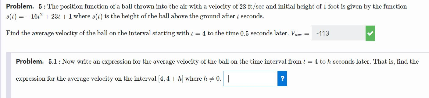 Solved Problem. 5: The position function of a ball thrown | Chegg.com