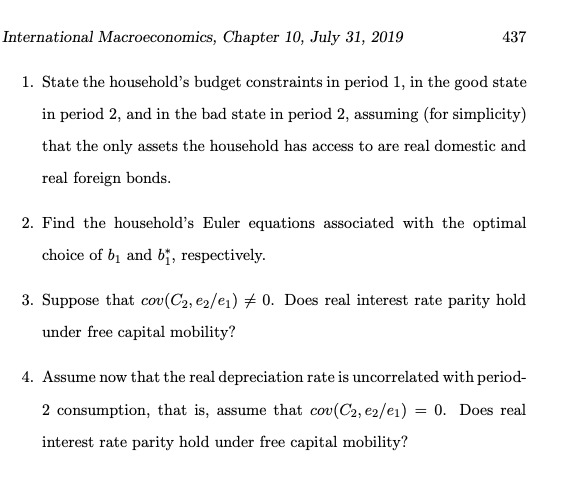 Exercise 10.6 (Real Interest Rate Parity and | Chegg.com