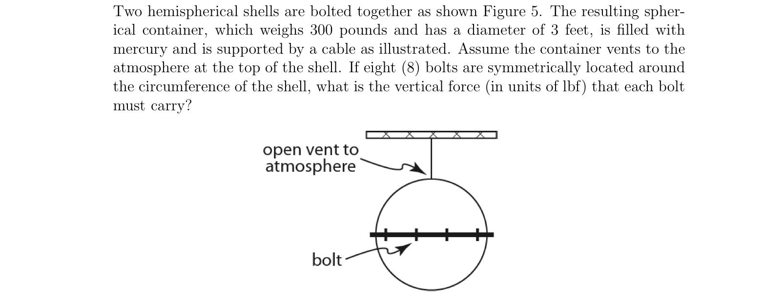 Solved Two hemispherical shells are bolted together as shown | Chegg.com