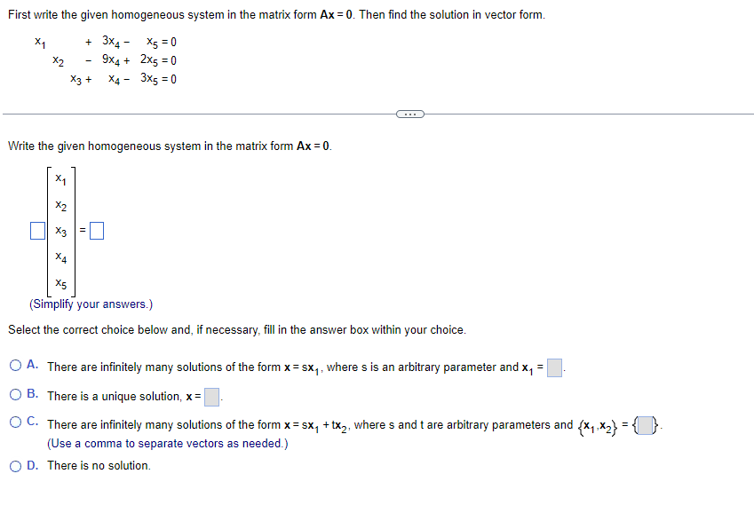 Solved First write the given homogeneous system in the | Chegg.com