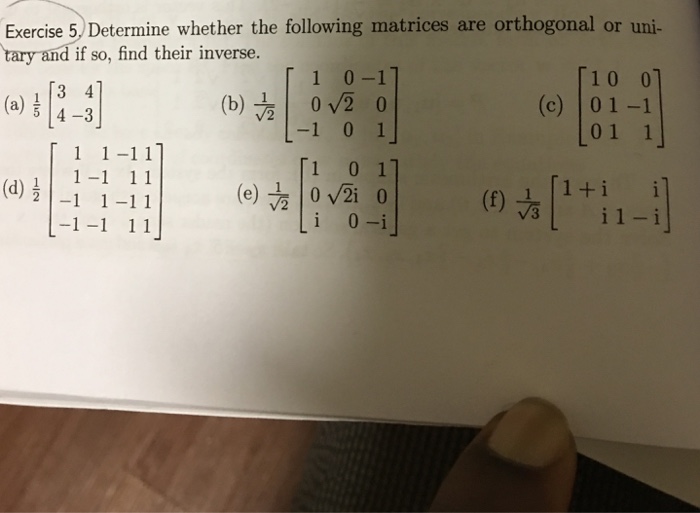 Solved Determine whether the following matrices are | Chegg.com
