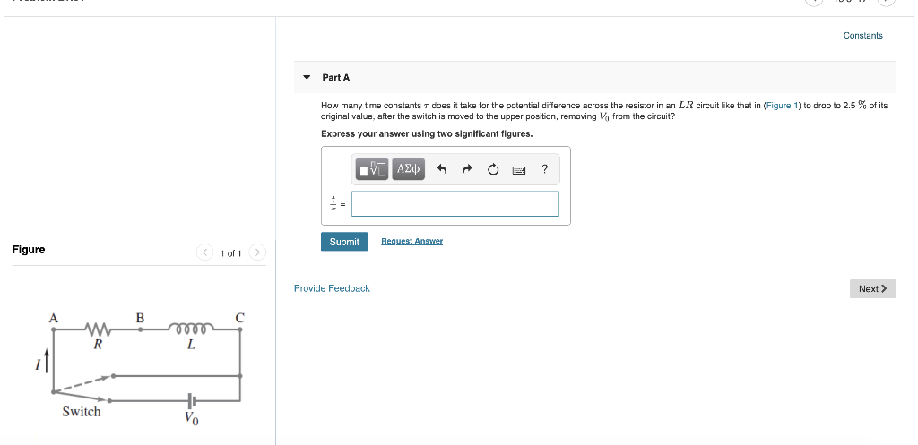 Solved Constants Part A How many time constants T does it | Chegg.com