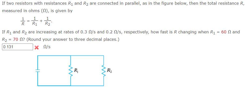 Solved If two resistors with resistances R1 and R2 | Chegg.com