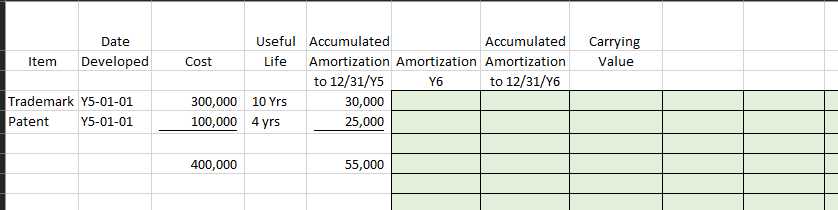 Solved Amortization of Intangible AssetsAmortization of the | Chegg.com