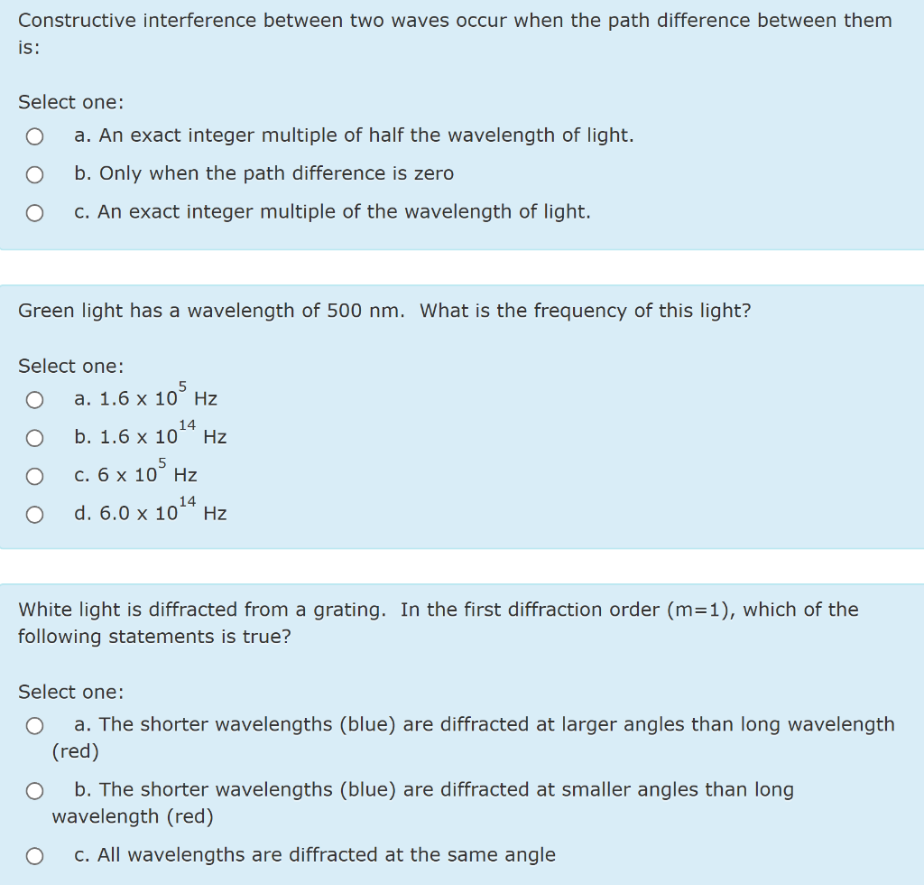 Solved Constructive interference between two waves occur | Chegg.com