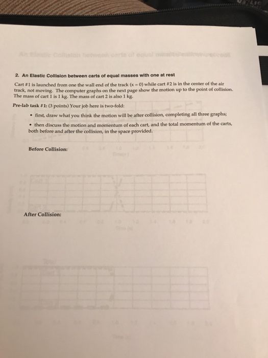 Solved 1. An Elastic Collision between carts of different | Chegg.com