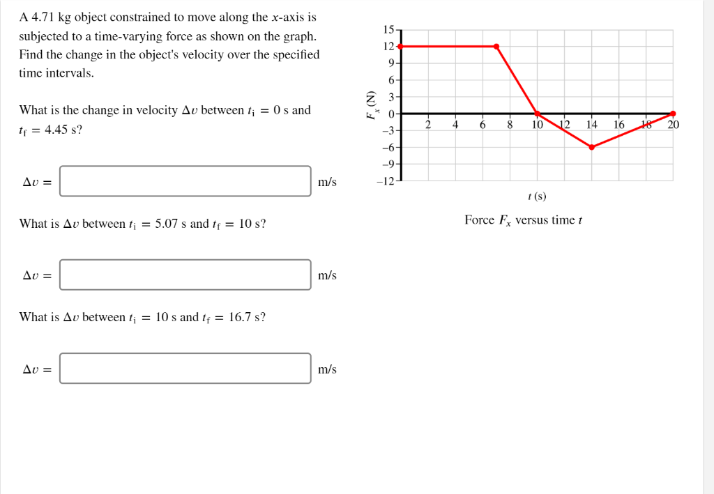 Solved A 4.71 kg object constrained to move along the x-axis | Chegg.com