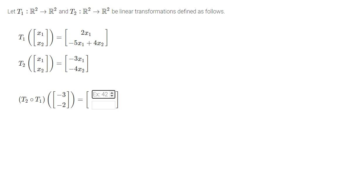 Solved Let Tı : R2 + R2 and T2 : R2 + R2 be linear | Chegg.com