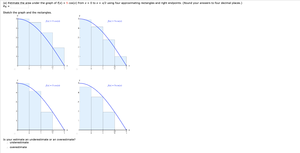 Solved (b) Repeat part (a) using left endpoints. L4 = Sketch | Chegg.com