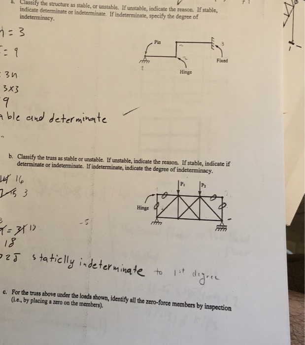 Solved a. Classify the structure as stable, or unstable. If | Chegg.com