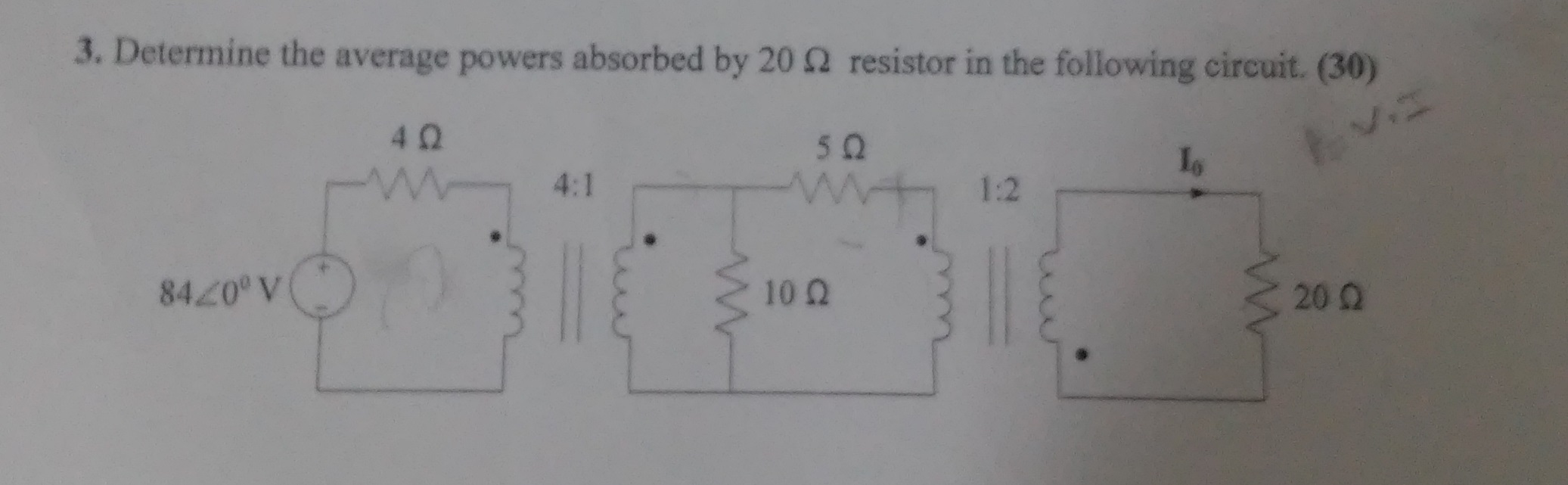 Solved 3. Determine the average powers absorbed by 202 | Chegg.com