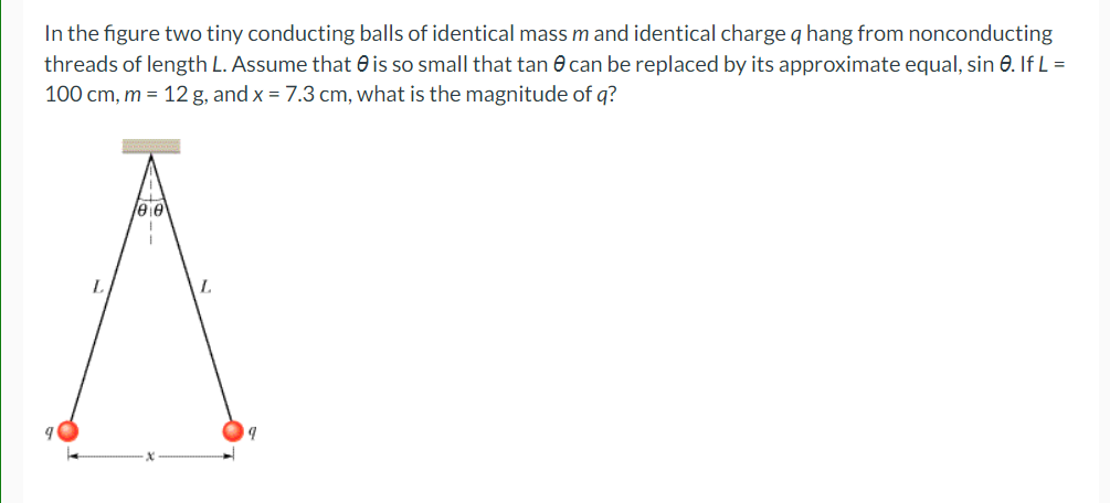 Solved In the figure two tiny conducting balls of identical | Chegg.com