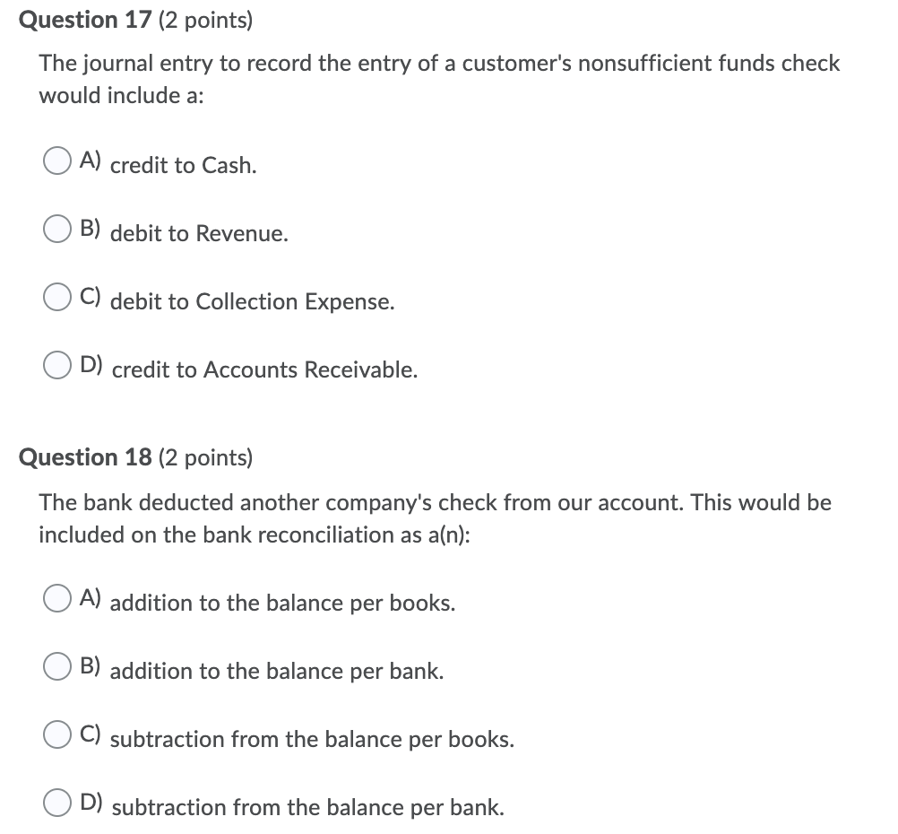 Solved Question 13 2 Points Outstanding Checks OA Have Chegg solved-question-13-2-points-outstanding-checks-oa-have-chegg