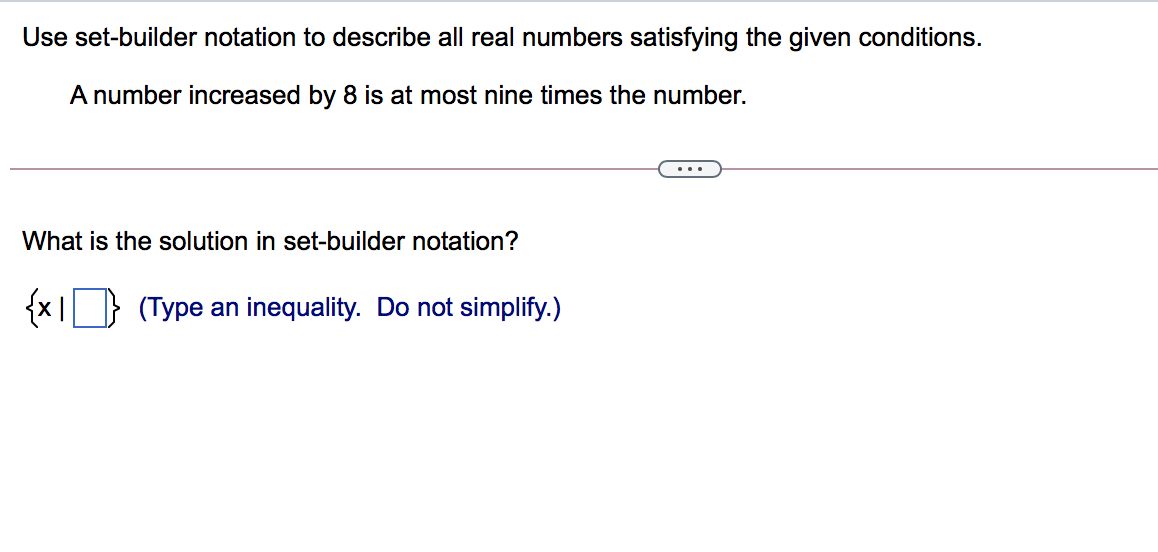 Solved Use set-builder notation to describe all real numbers | Chegg.com