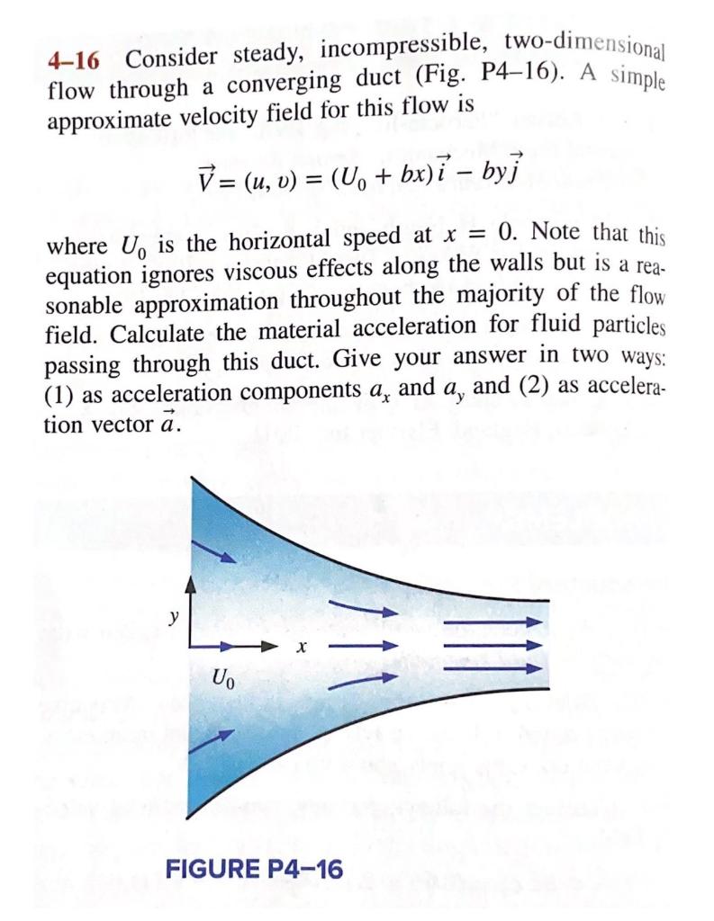 Solved 4–16 Consider steady, incompressible, two-dimensional | Chegg.com