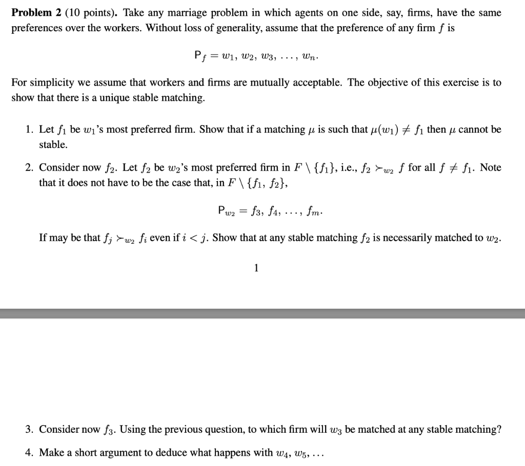 Solved Problem 2 10 Points Take Any Marriage Problem In 4241