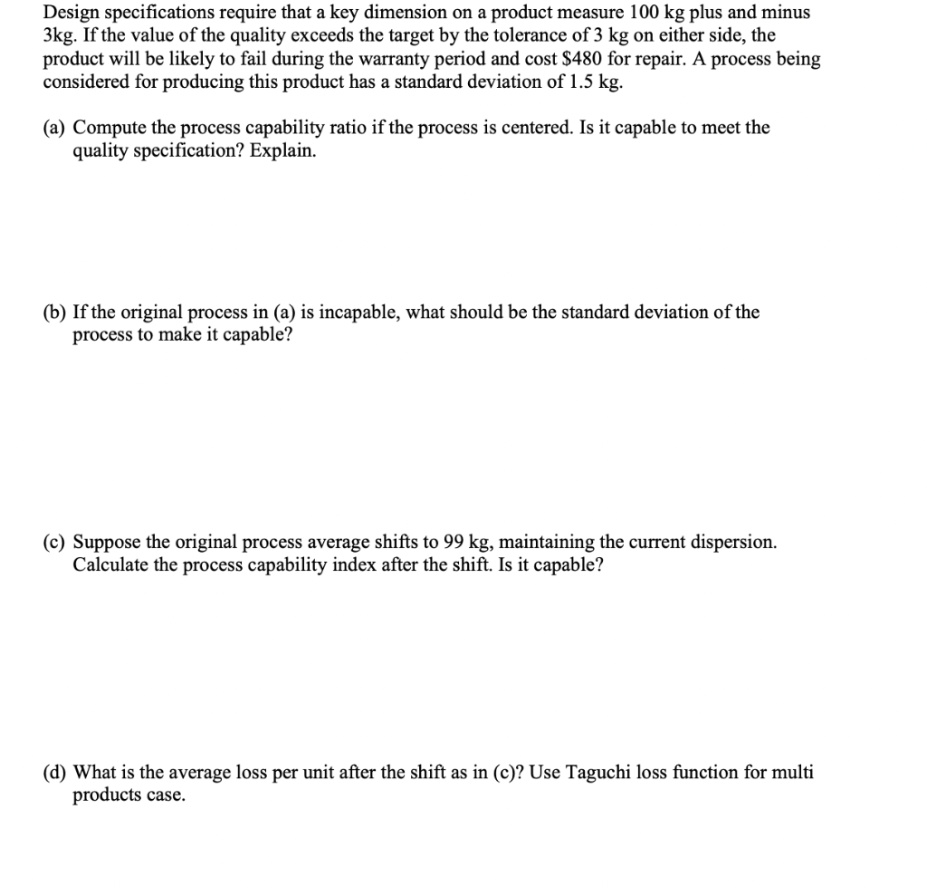 Solved Design specifications require that a key dimension on | Chegg.com