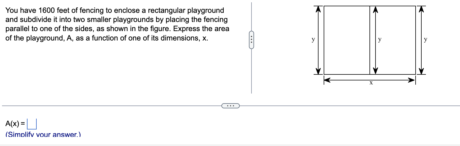 Solved You have 1600 feet of fencing to enclose a | Chegg.com