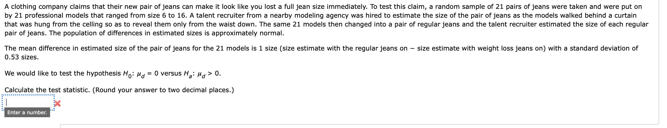 Solved pair of jeans. The population of differences in | Chegg.com
