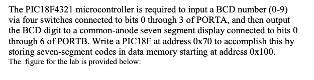 Solved The PIC18F4321 microcontroller is required to input a | Chegg.com