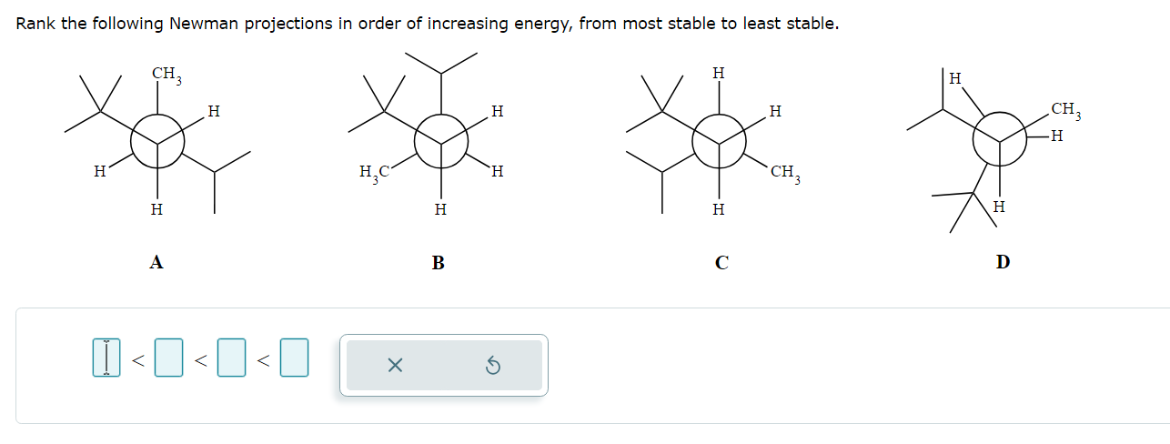 Solved Rank the following Newman projections in order of | Chegg.com Solved Rank the following Newman projections in order of | Chegg.com