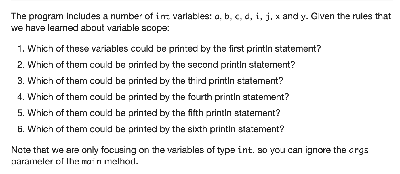 Solved Consider the following program, which includes a | Chegg.com