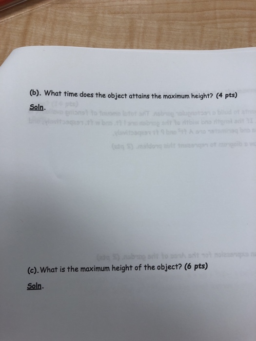 Solved The height of an object above the ground is h(t) | Chegg.com