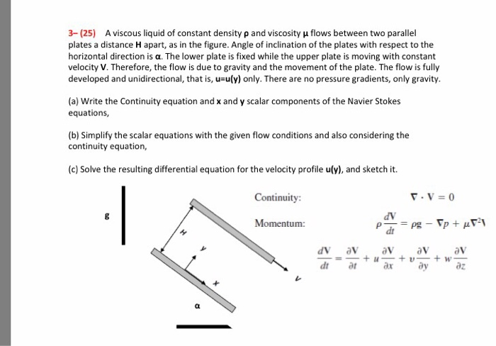 Solved 3-(25) A viscous liquid of constant density p and | Chegg.com