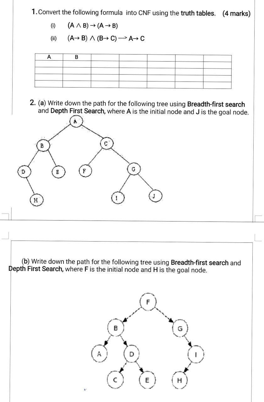 Solved 1. Convert the following formula into CNF using the | Chegg.com