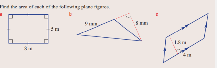 Solved Find the area of each of the following plane figures. | Chegg.com