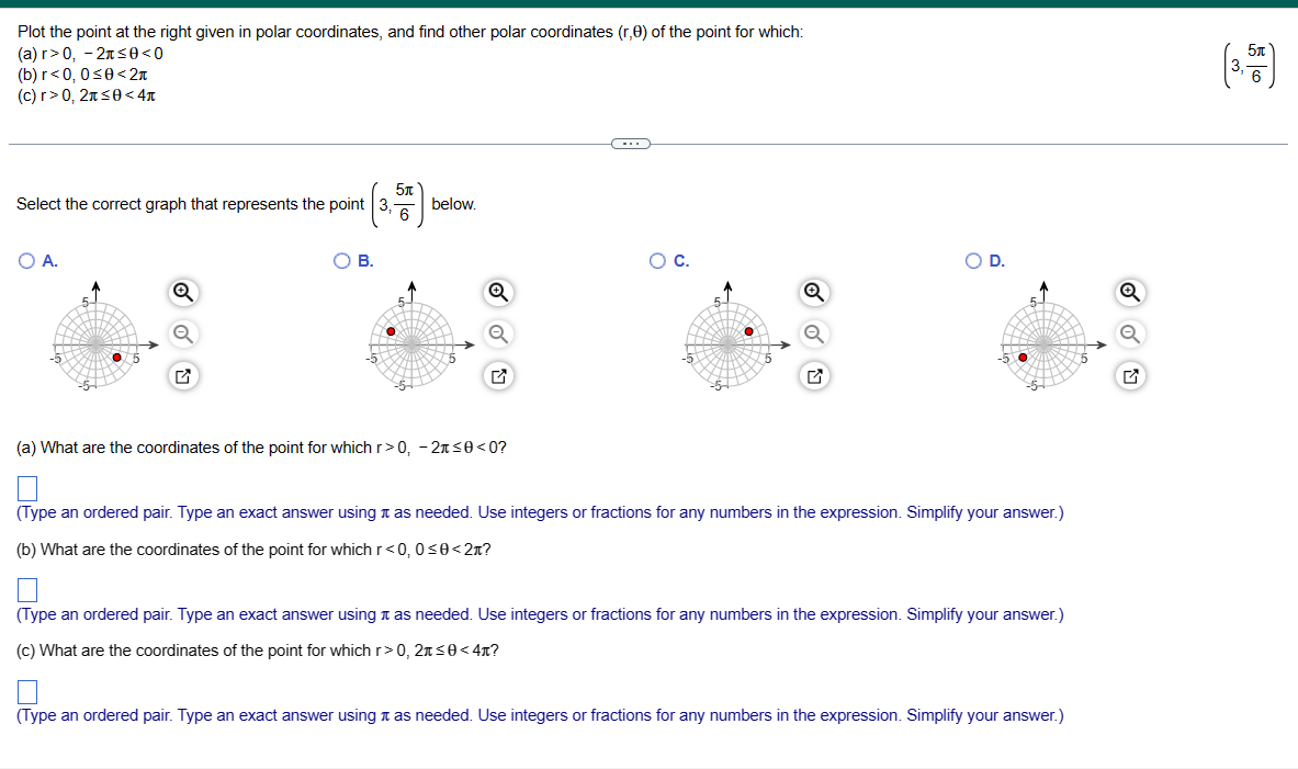 Solved Plot the point at the right given in polar | Chegg.com