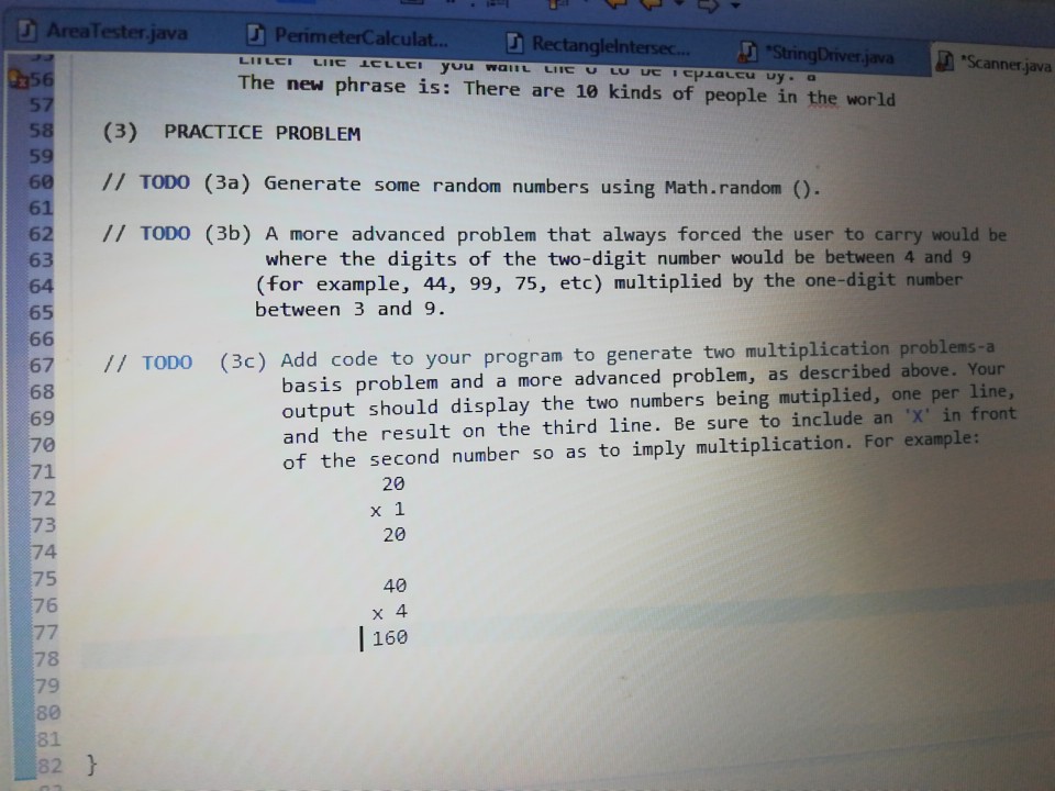 Solved Scanner,java 3 36 // TOD0 (1e) Add code to the | Chegg.com