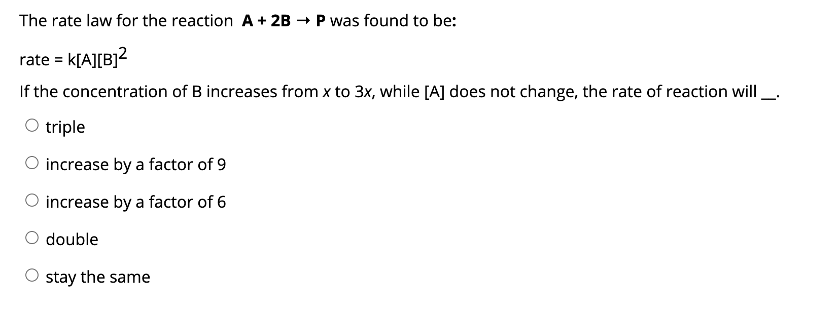 Solved Consider the following reaction: 2 A + B + 2C → P If | Chegg.com
