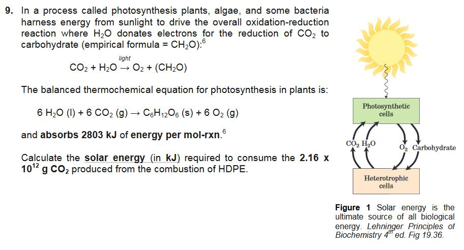 9. In a process called photosynthesis plants, algae, | Chegg.com