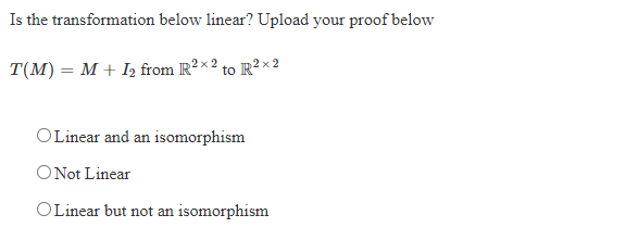 Solved Show that the function is a linear transformation. Is | Chegg.com