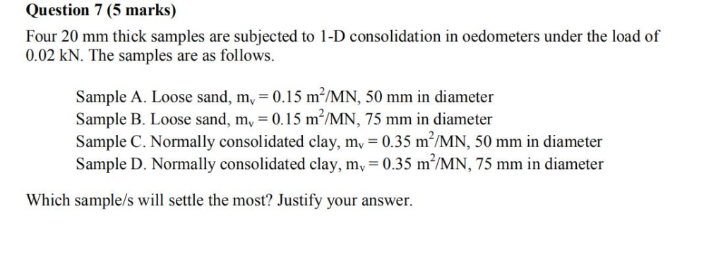 Solved Question 7 (5 marks) Four 20 mm thick samples 0.02 | Chegg.com