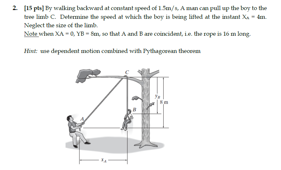 Solved 2. (15 pts) By walking backward at constant speed of | Chegg.com