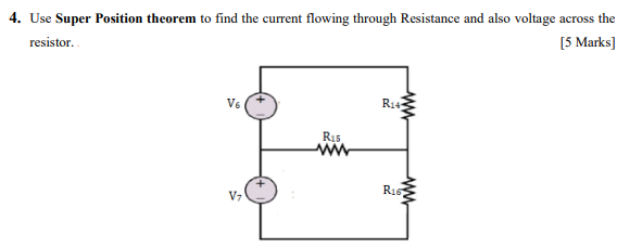 Solved 4. Use Super Position theorem to find the current | Chegg.com