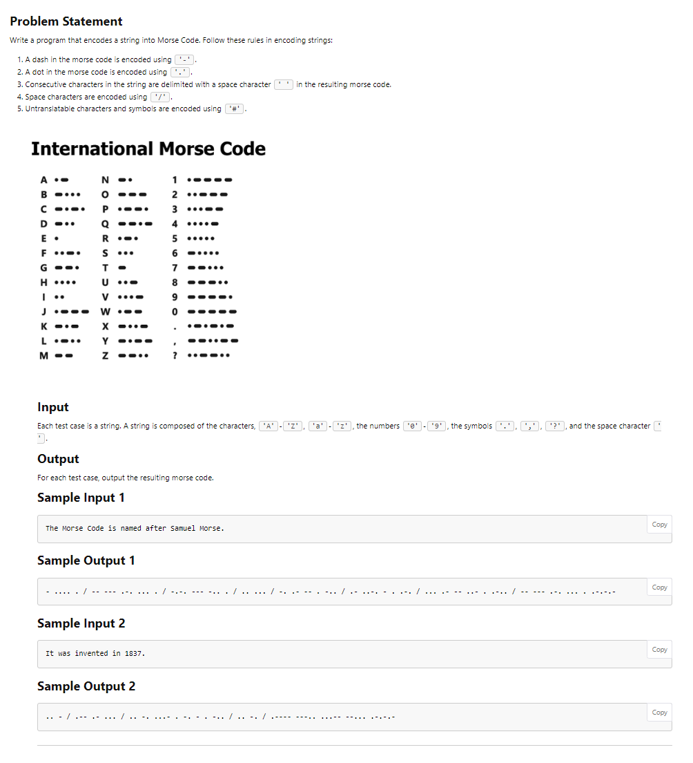 Solved Problem Statement Write a program that encodes a | Chegg.com