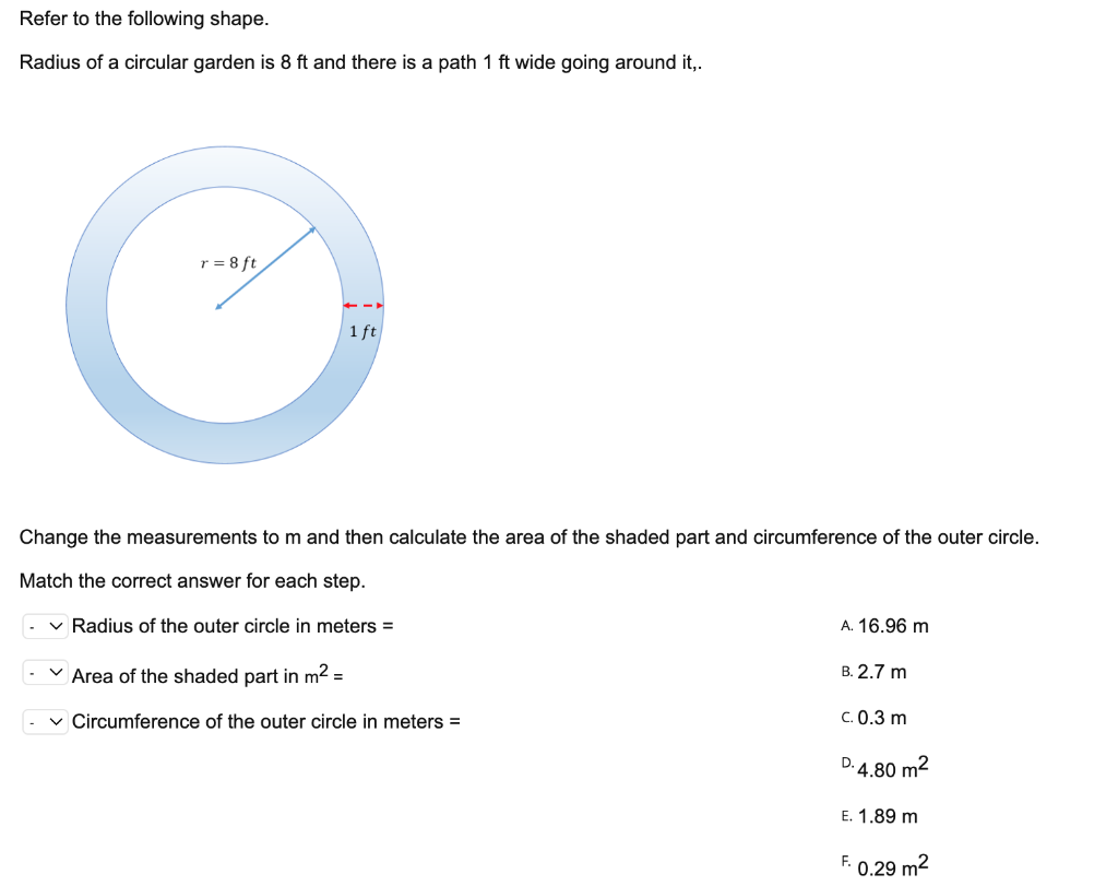 Solved Refer to the following shape. Radius of a circular | Chegg.com