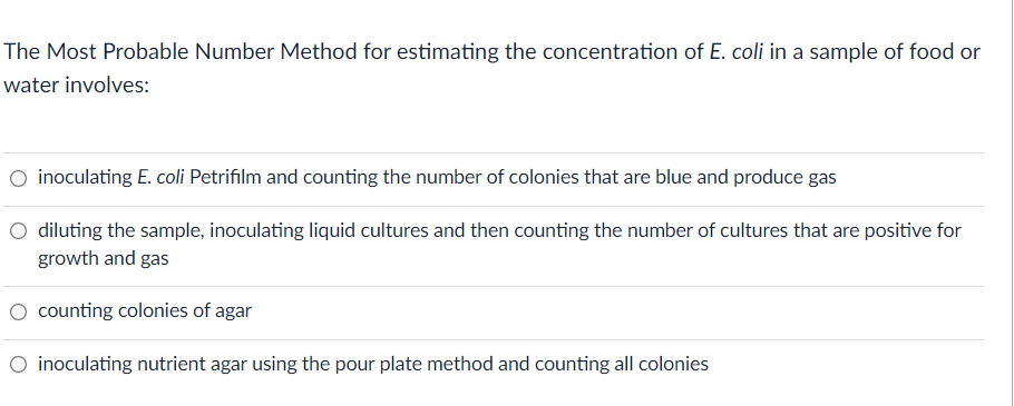 Solved The Most Probable Number Method for estimating the | Chegg.com